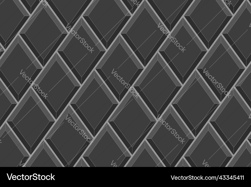 Black rhombus tile in diagonal arrangement Vector Image