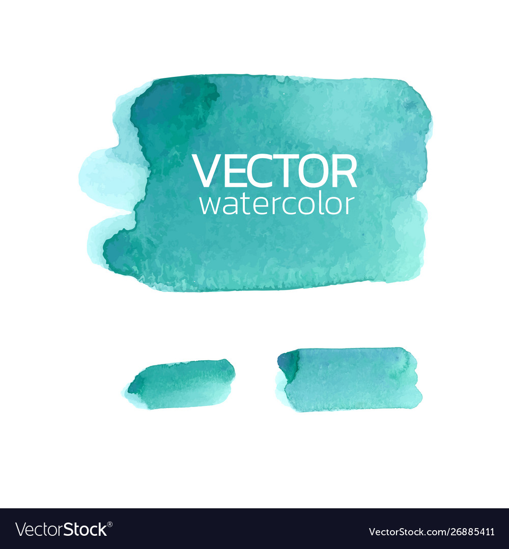Blue watercolor brush strokes set Royalty Free Vector Image