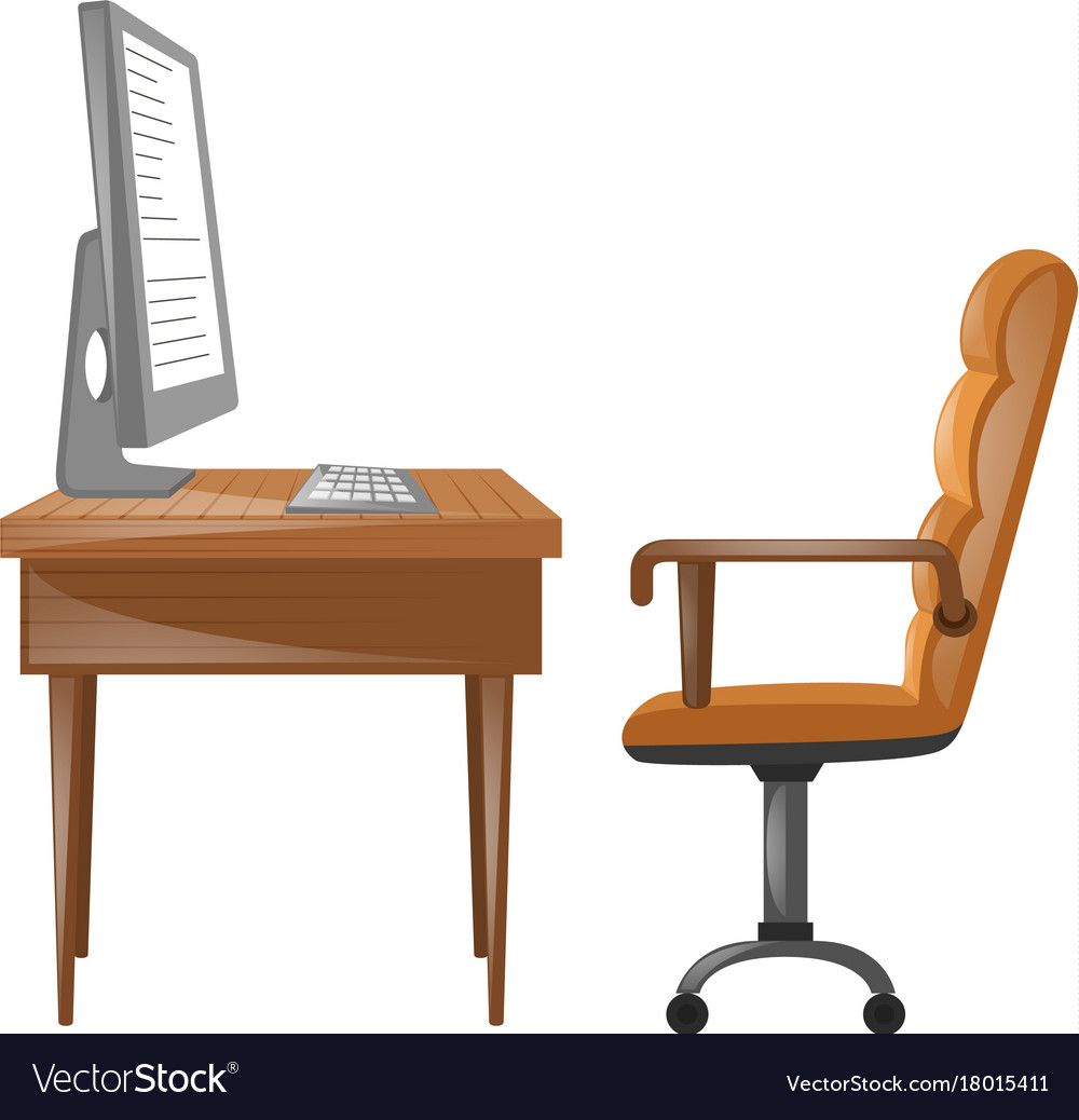 Computer on the table Royalty Free Vector Image
