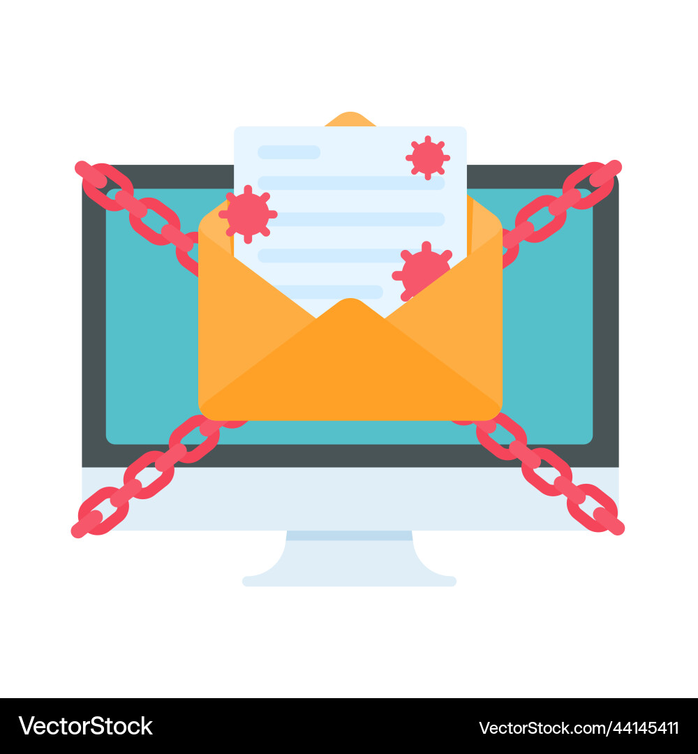 Computer with red screen the concept of ransom Vector Image