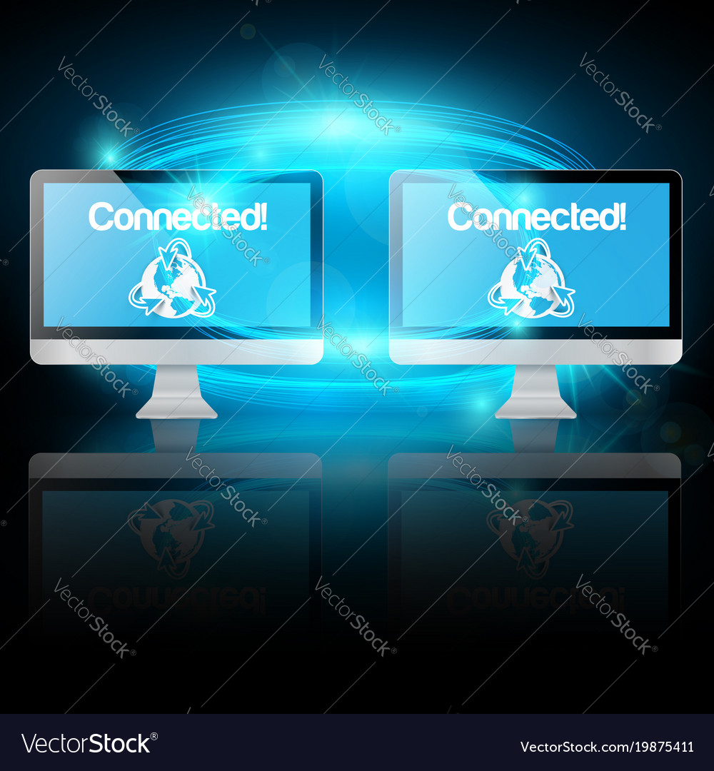 Computers connected Royalty Free Vector Image - VectorStock