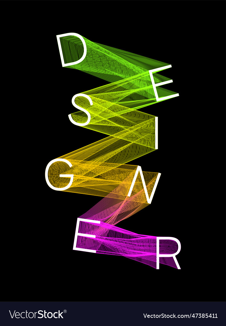 Designer text poster Royalty Free Vector Image