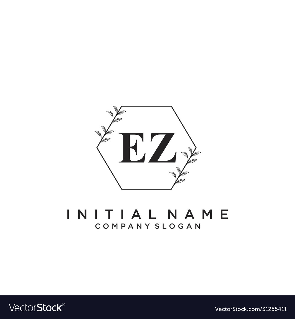 Ez initial handwriting logo design Royalty Free Vector Image