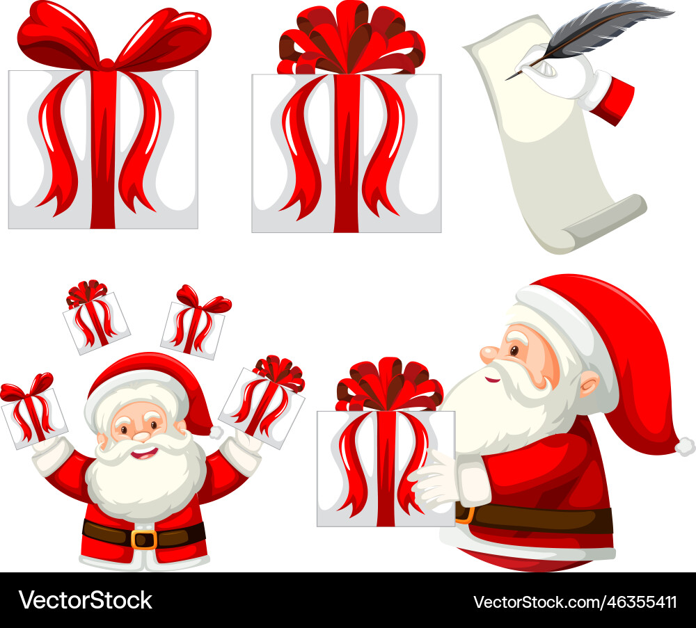 Festive christmas icons collection Royalty Free Vector Image
