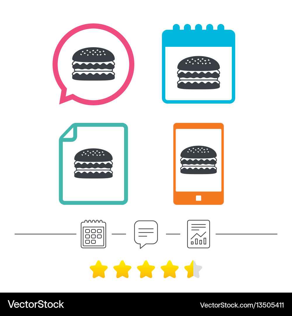 Hamburger icon burger food symbol Royalty Free Vector Image