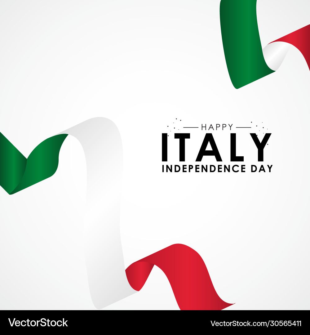 Italy independence day banner with flag Royalty Free Vector