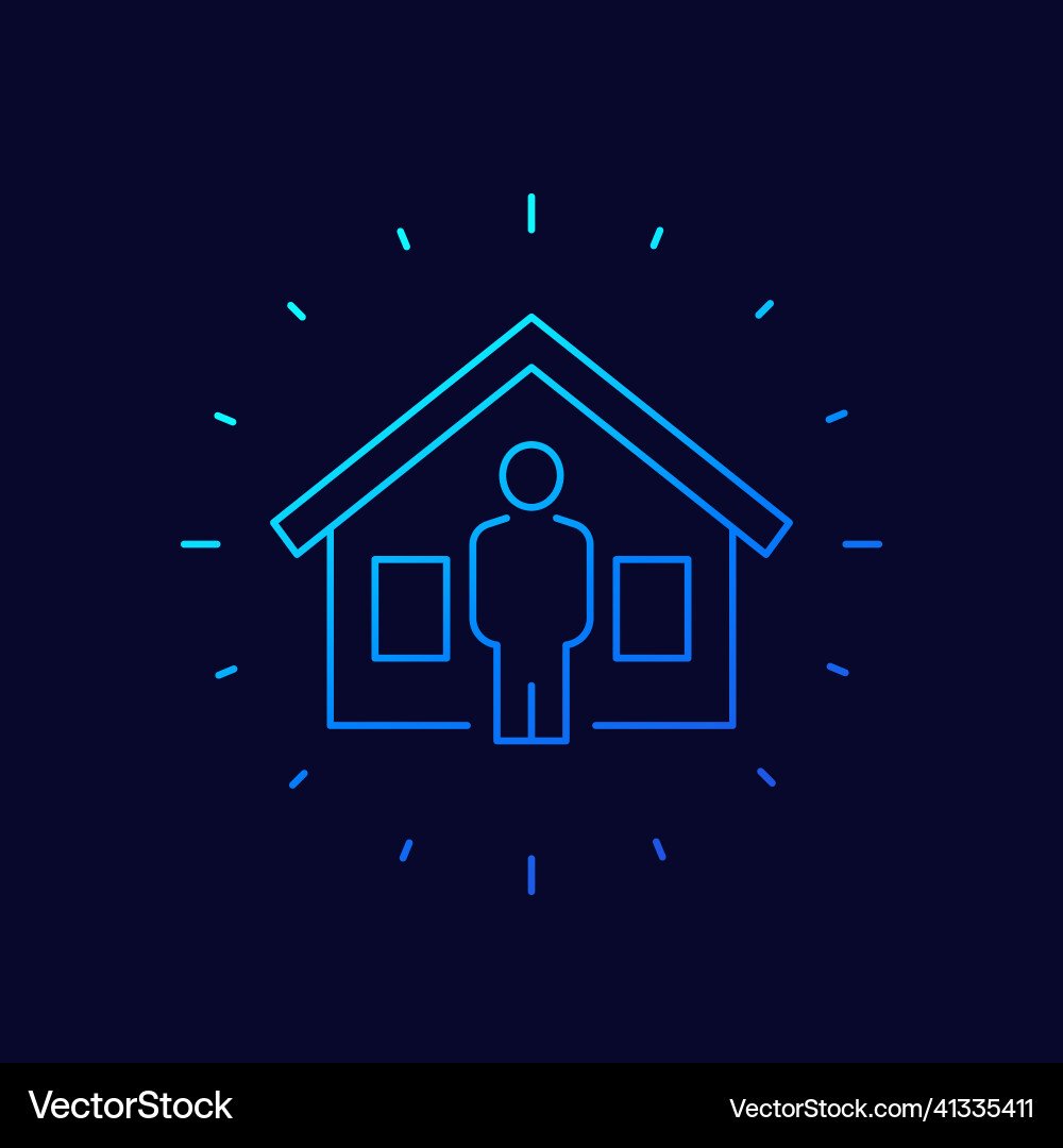 Landlord line icon on dark Royalty Free Vector Image