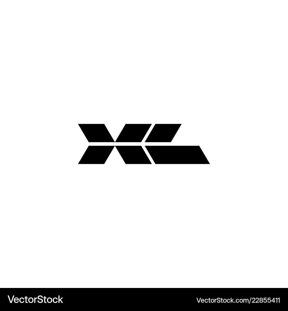 Logo letters xl diamond shapes Royalty Free Vector Image