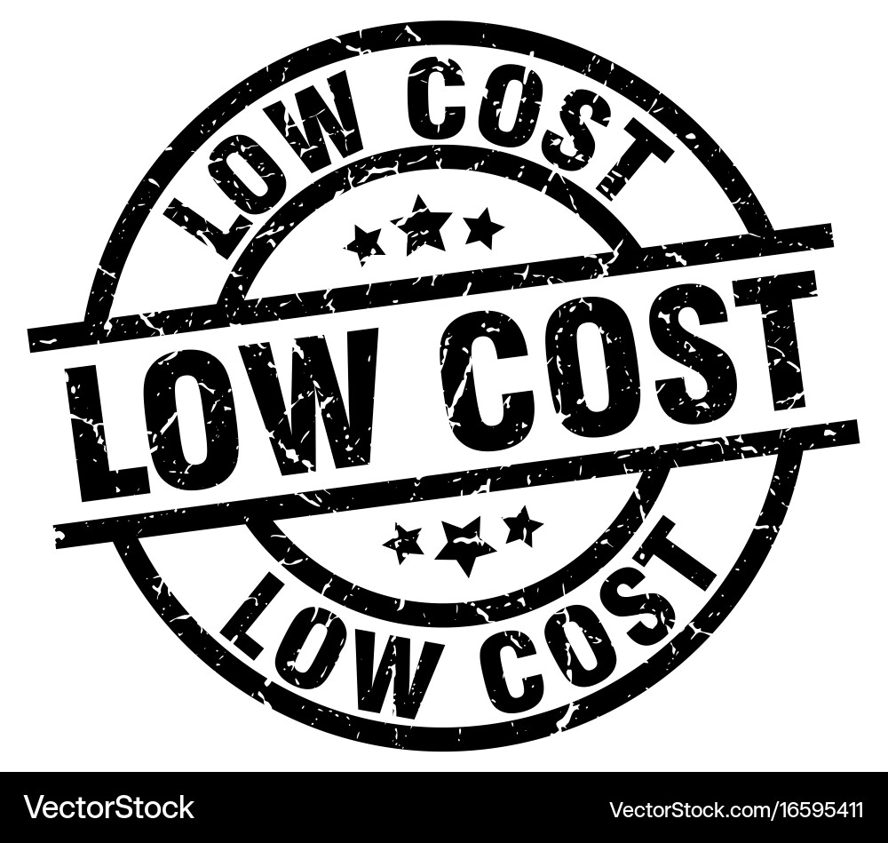 Low cost round grunge black stamp Royalty Free Vector Image