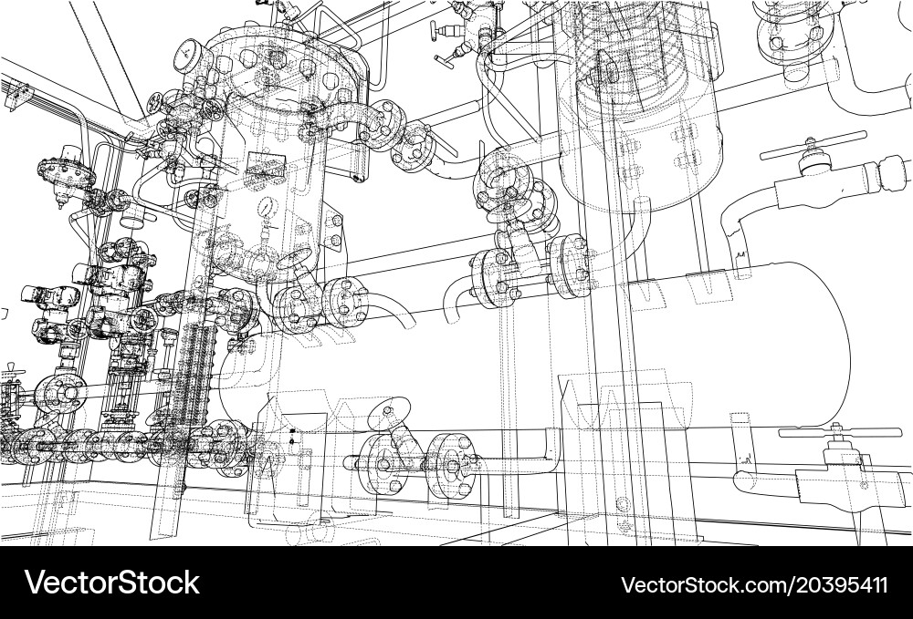 Sketch industrial equipment Royalty Free Vector Image
