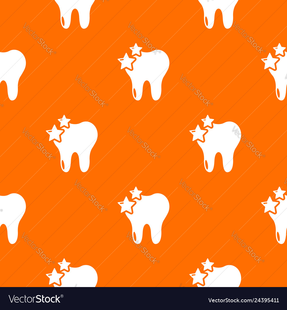 Tooth pattern orange Royalty Free Vector Image