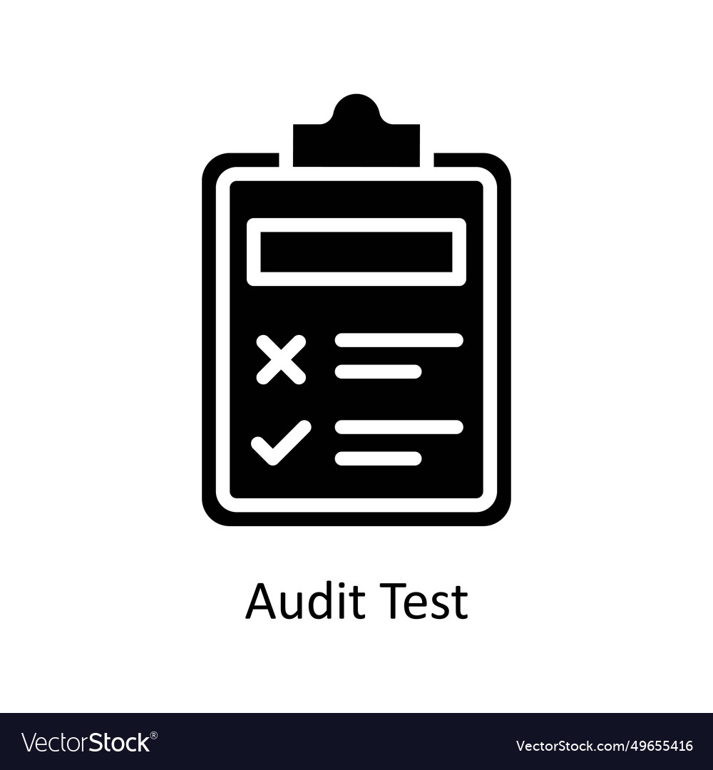 Audit test solid icon design Royalty Free Vector Image