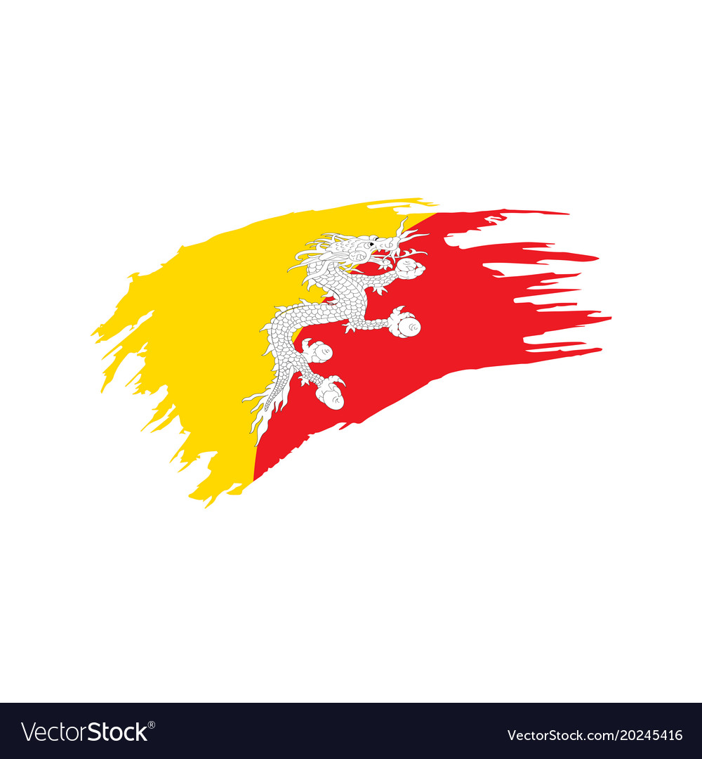 Bhutan flag Royalty Free Vector Image - VectorStock