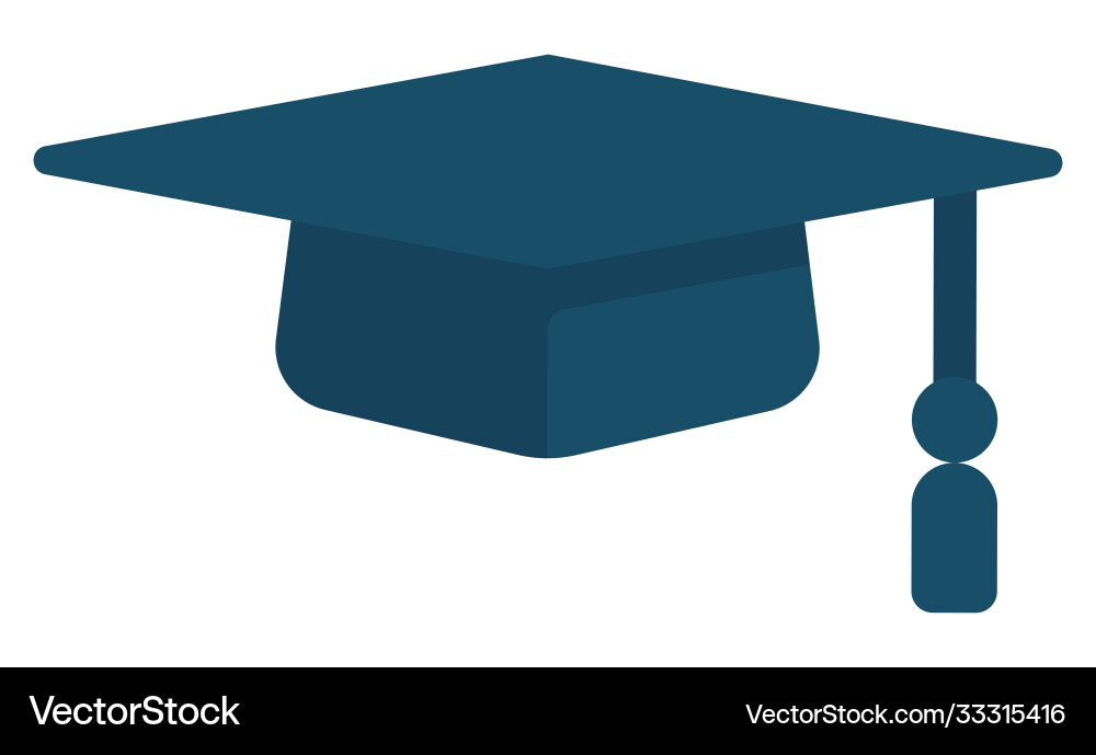 Blue square academic or graduate cap with tassel Vector Image