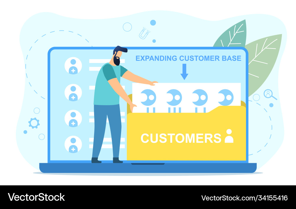 Business character expand customers base Vector Image