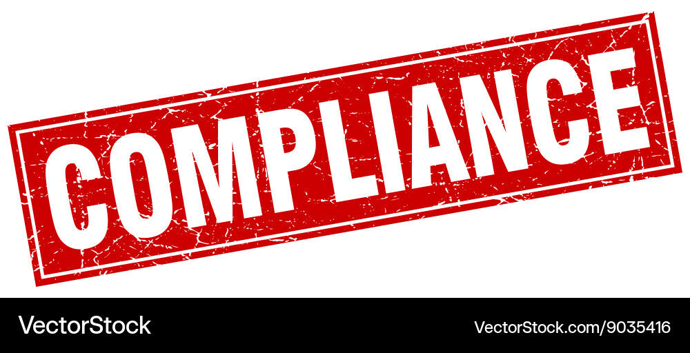 Compliance red square grunge stamp on white Vector Image