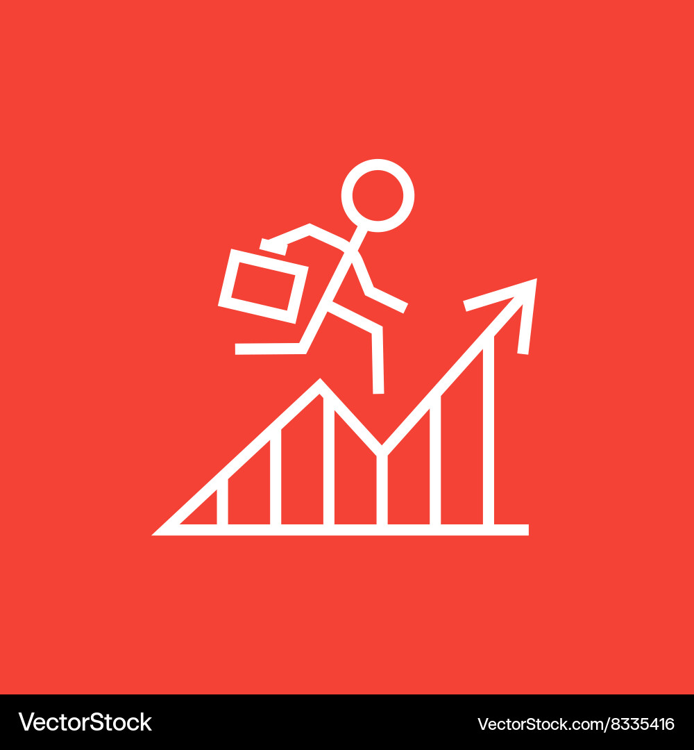 Financial recovery line icon Royalty Free Vector Image