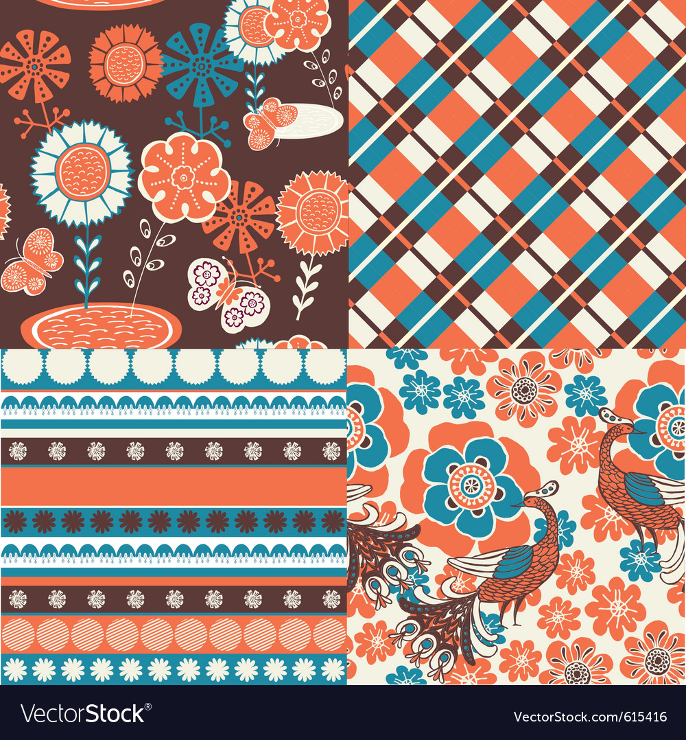 Floral repeat pattern Royalty Free Vector Image