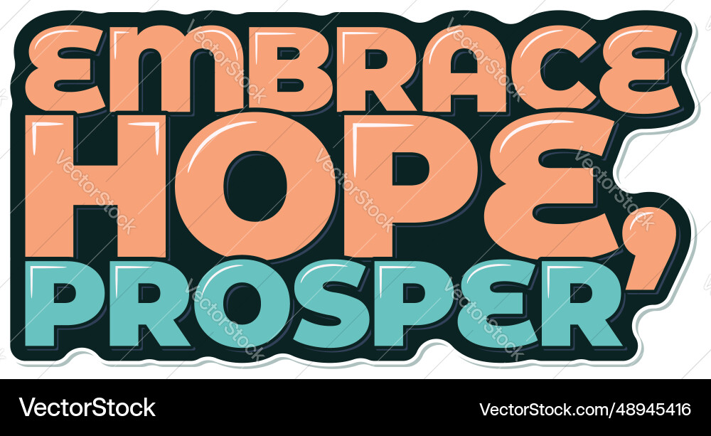 Hopeful new beginnings lettering design Royalty Free Vector
