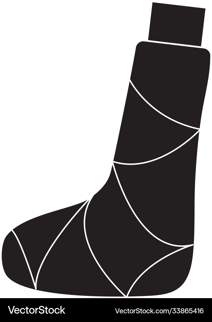 Leg with cast silhouette style icon design Vector Image