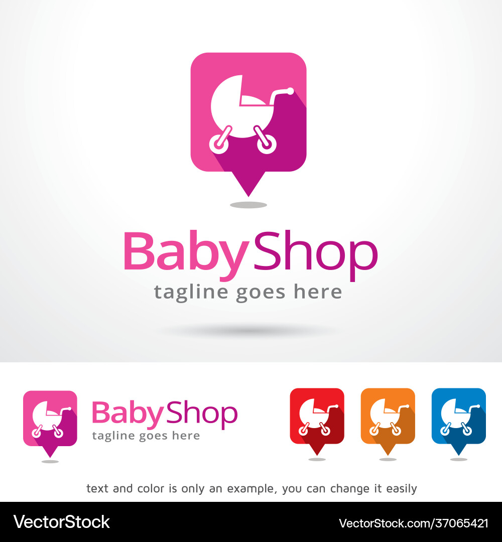 Baby shop symbol template design Royalty Free Vector Image