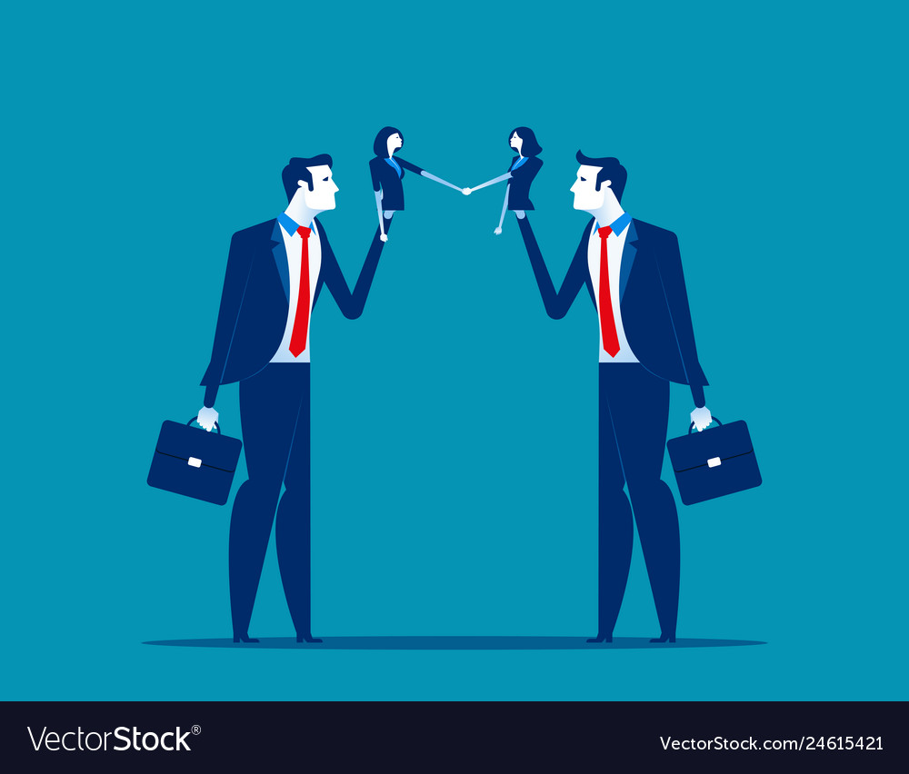 Business puppet concept Royalty Free Vector Image