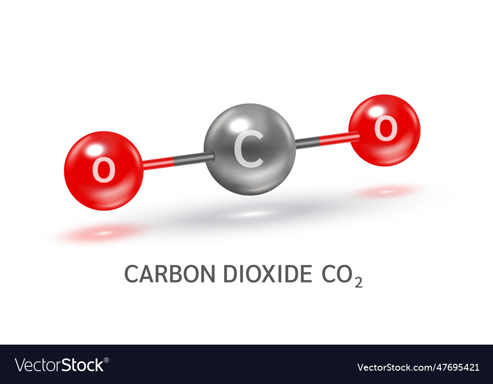 Carbon dioxide co2 molecule Royalty Free Vector Image