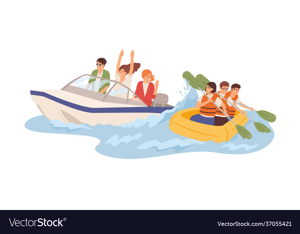 Competitor accelerating and surpassing team Vector Image