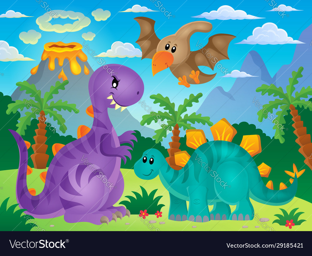 Dinosaur theme image 3 Royalty Free Vector Image