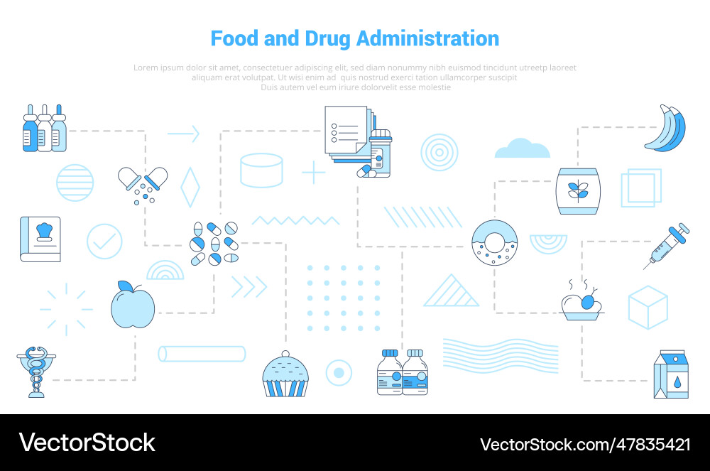 Fda food and drug administration concept with Vector Image