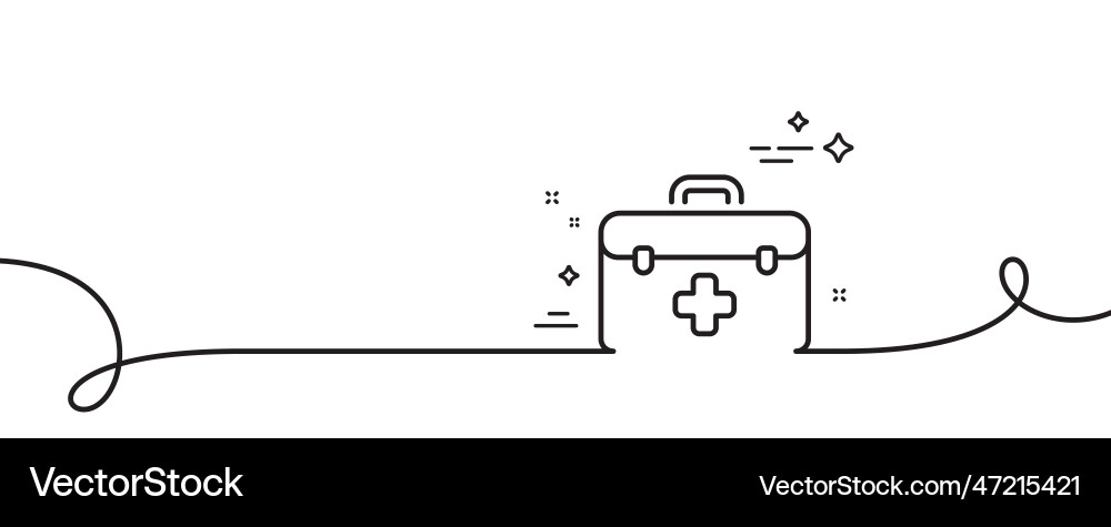 First aid line icon medicical kit sign pharmacy Vector Image