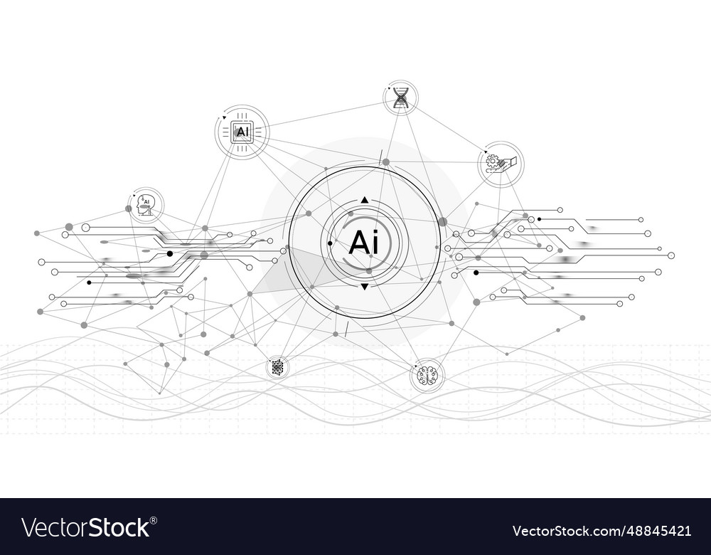 Futuristic interface with electronic chips Vector Image