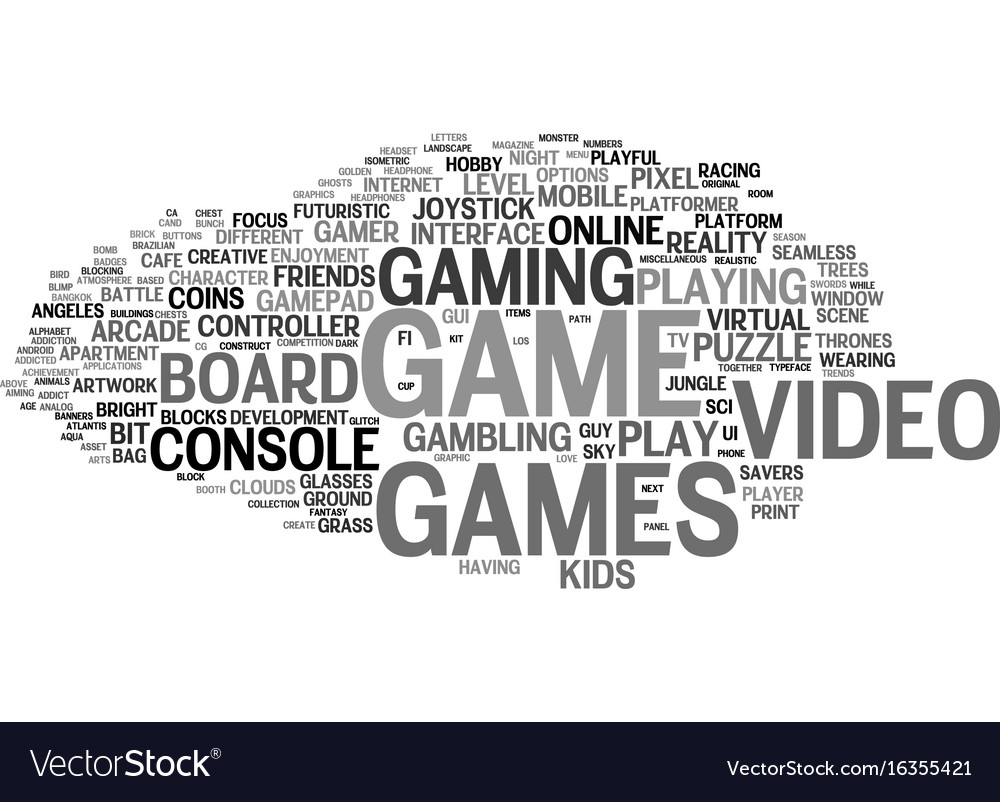 Games word cloud concept Royalty Free Vector Image