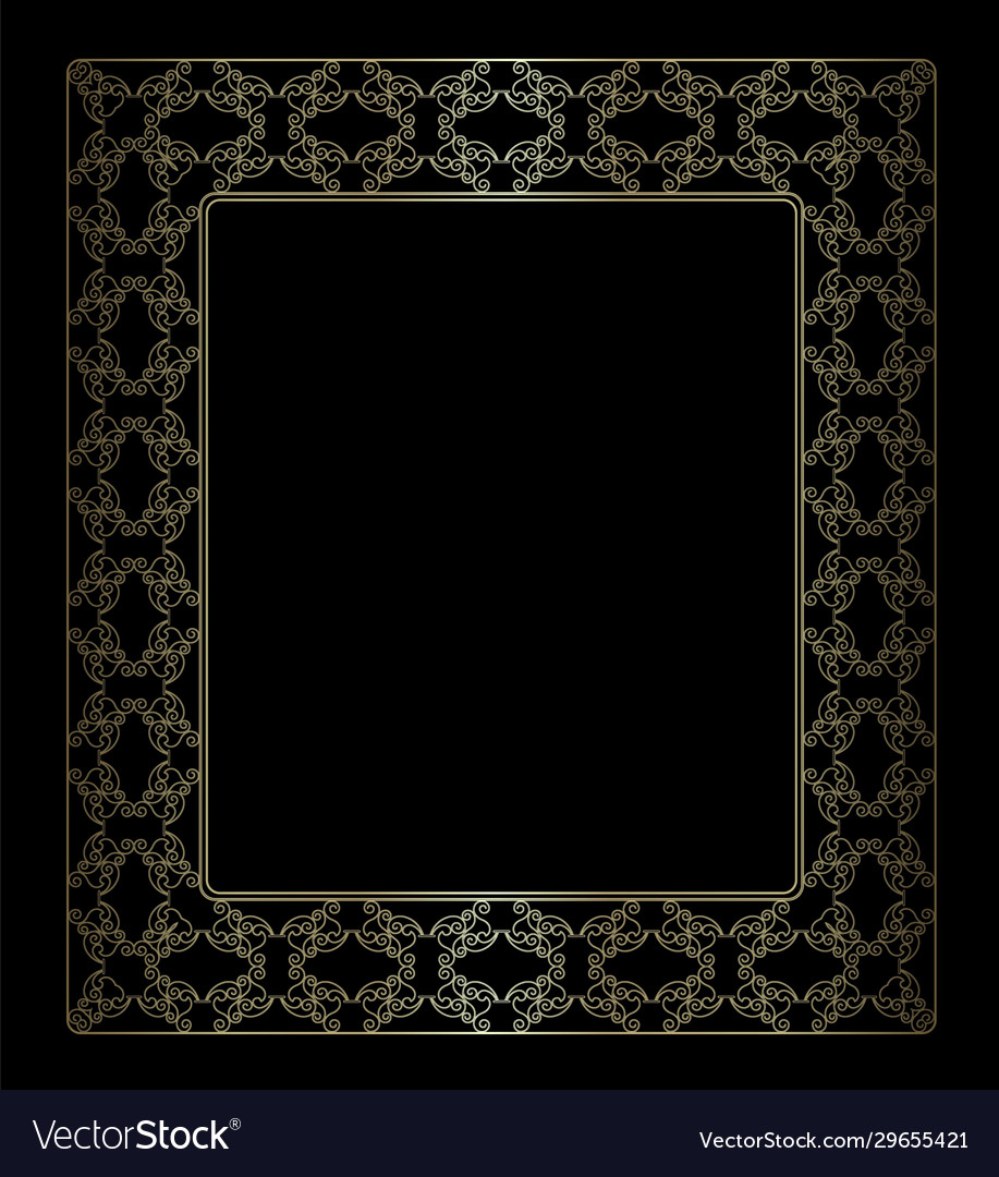 Gold openwork frame Royalty Free Vector Image - VectorStock