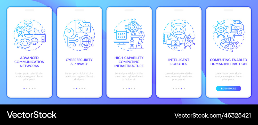 Governmental it funding blue gradient onboarding Vector Image
