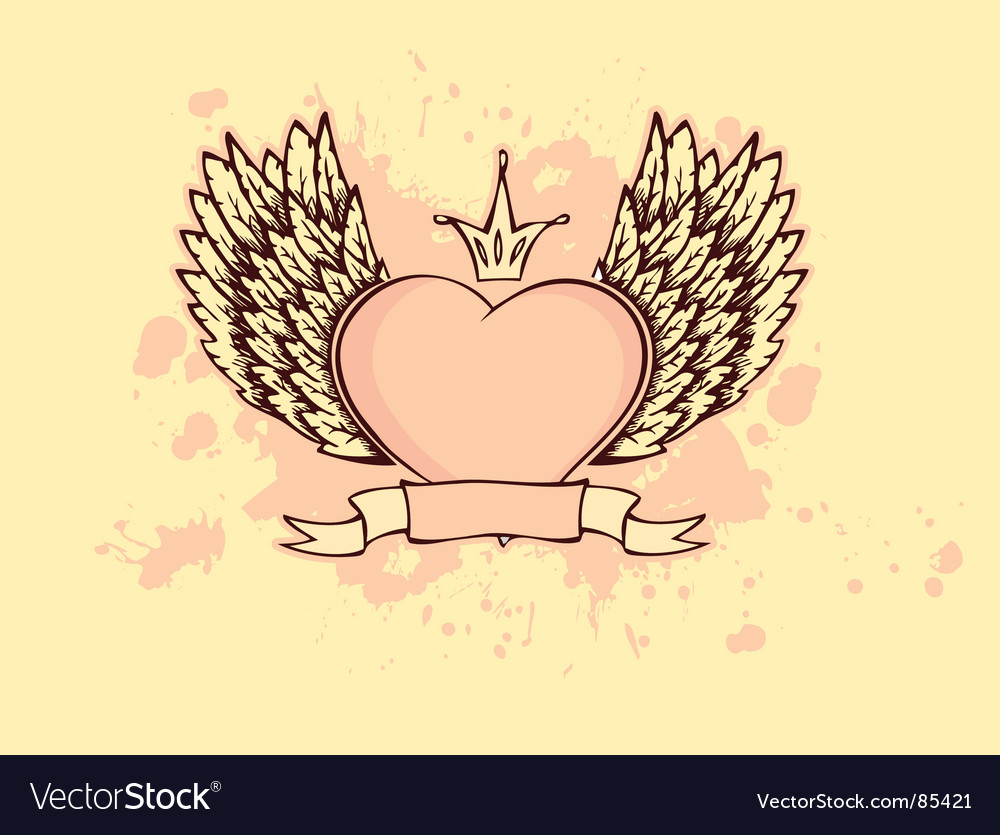 Heart wings Royalty Free Vector Image - VectorStock