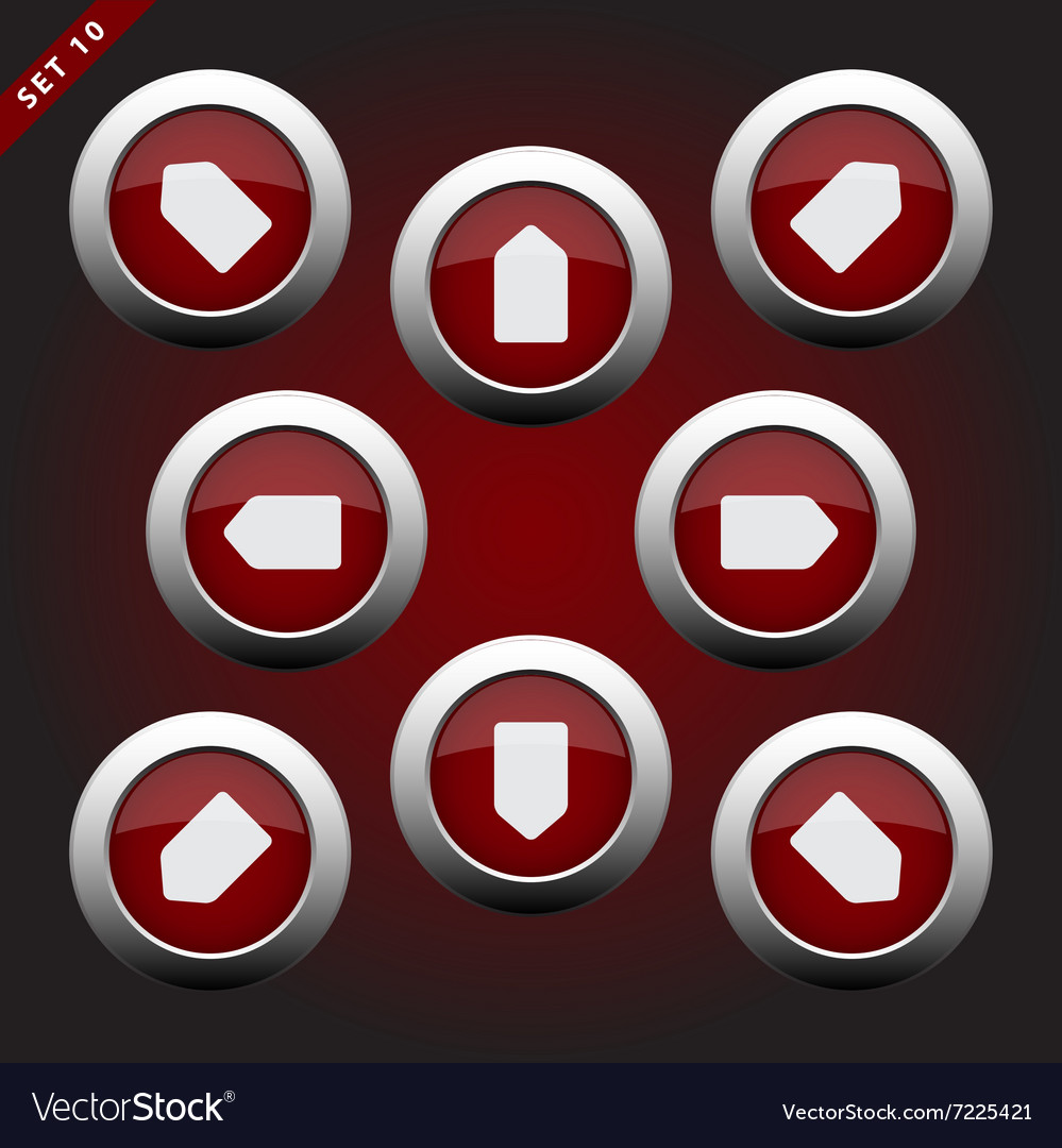 Icon button set with arrows Royalty Free Vector Image