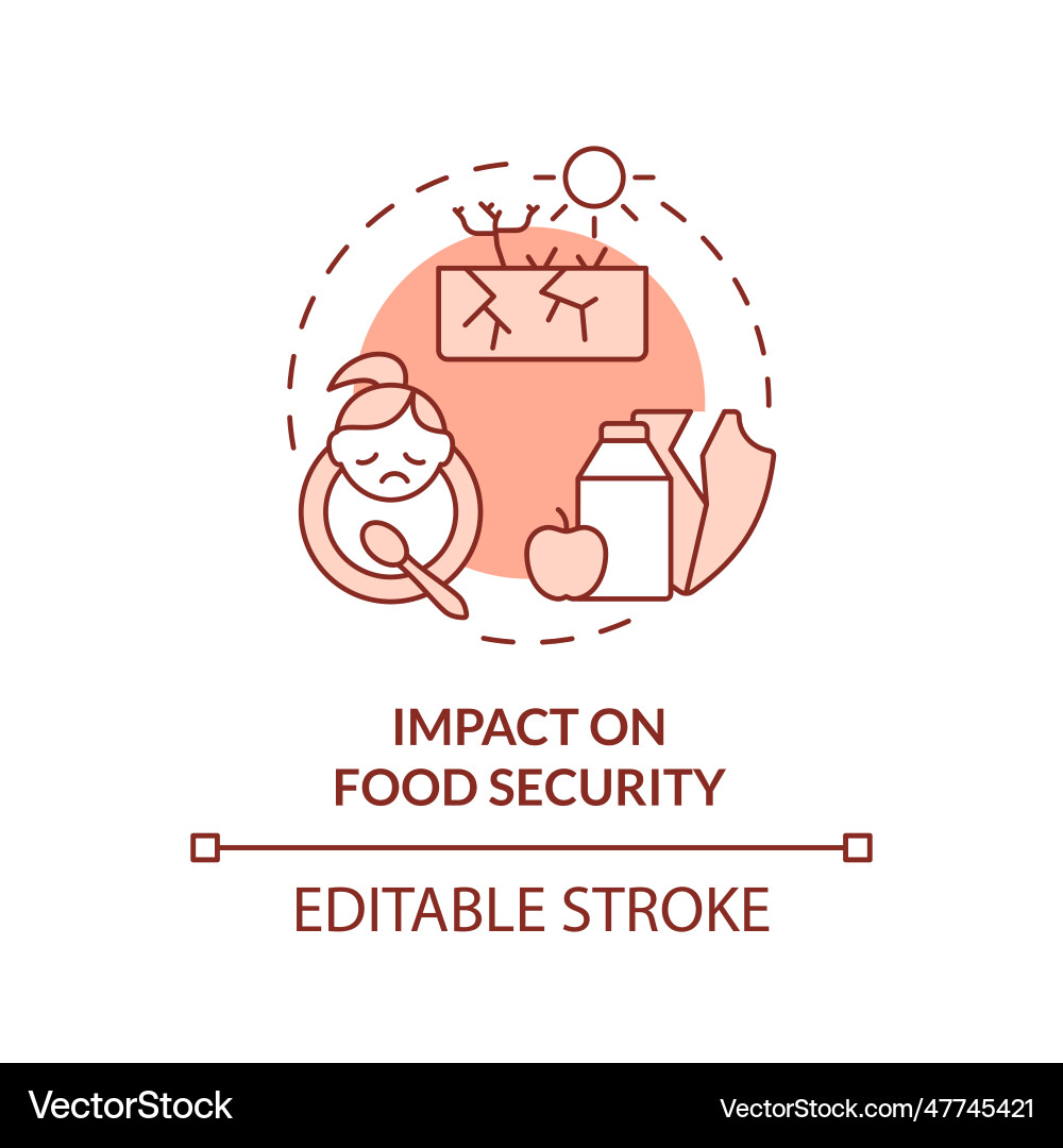 Impact on food security icon heatflation concept Vector Image
