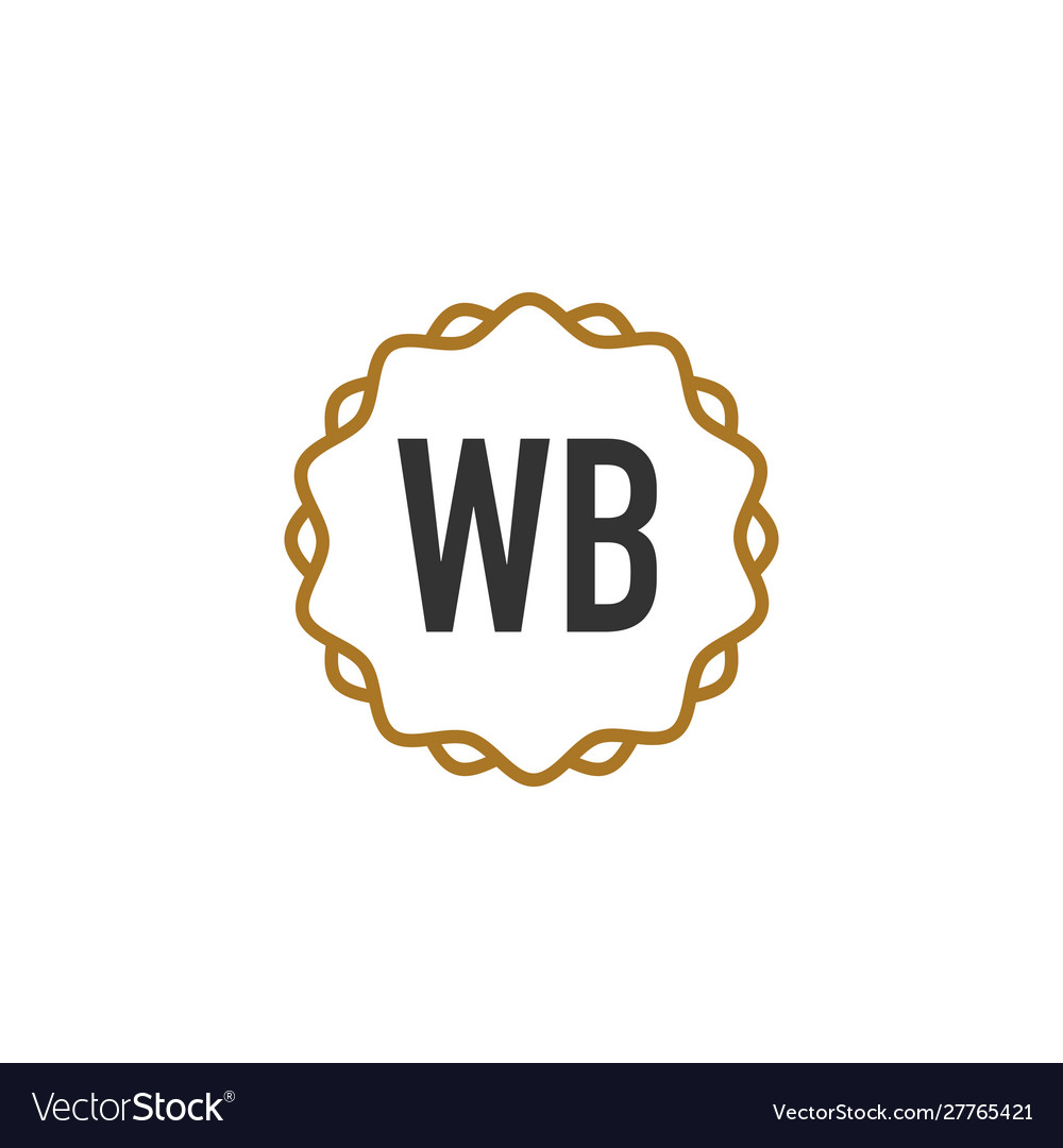 Initial letter wb elegance creative logo Vector Image