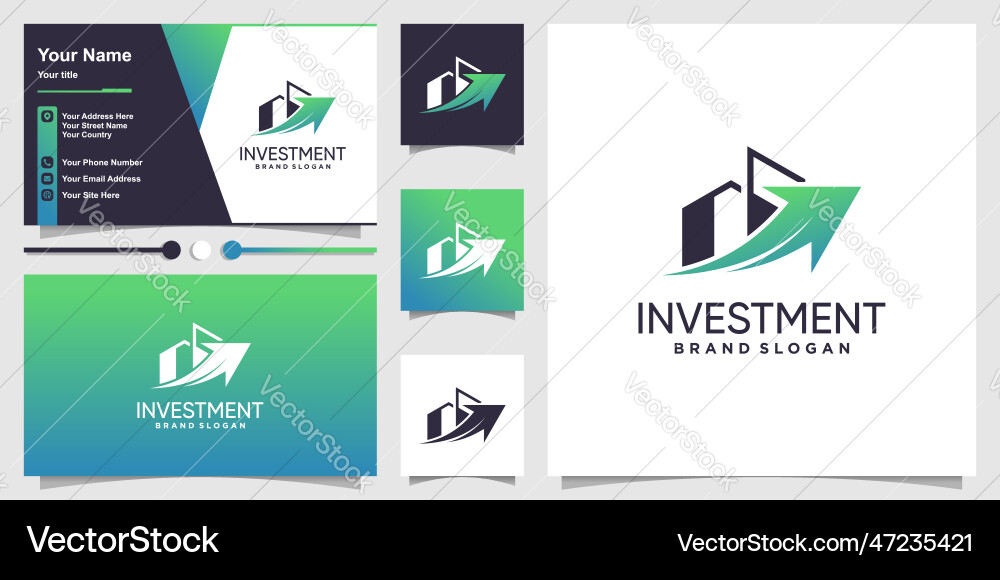 Ivestment logo for building and mortgage Vector Image