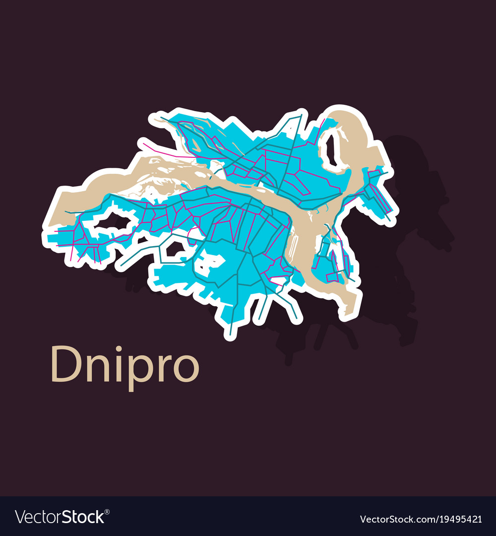 Map dnepro city Royalty Free Vector Image - VectorStock