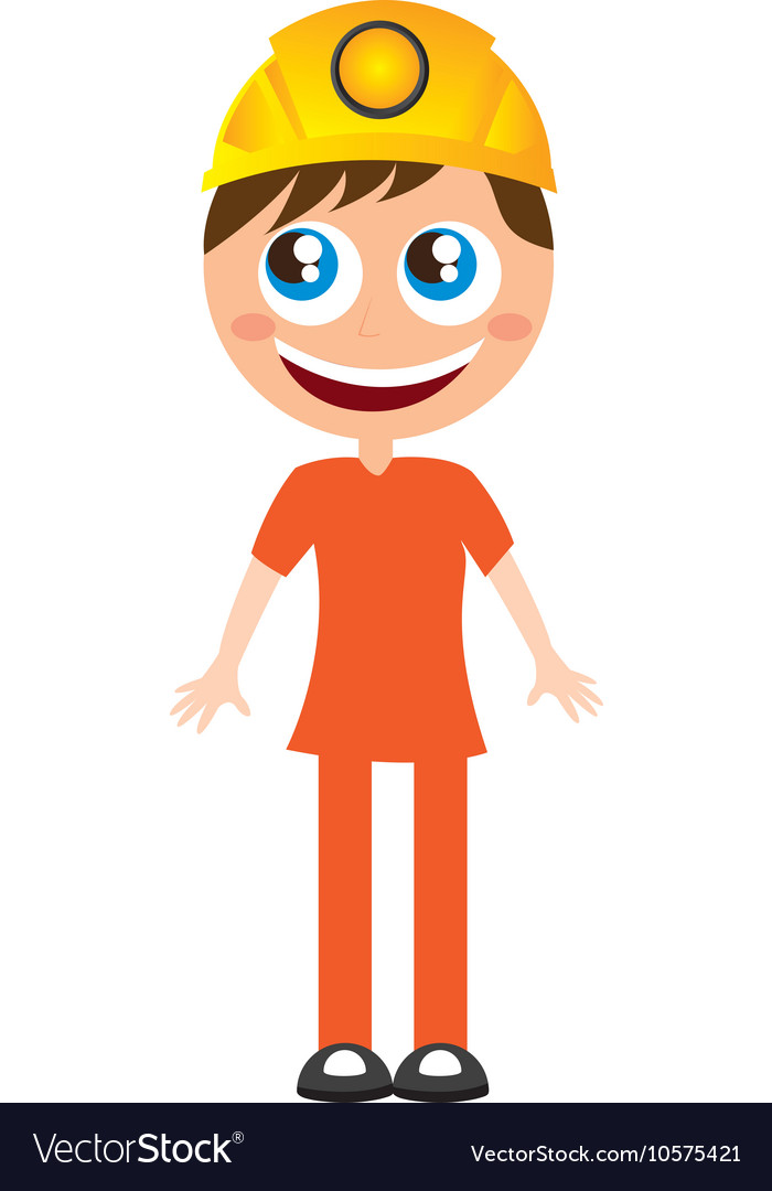 Miner comic character worker Royalty Free Vector Image