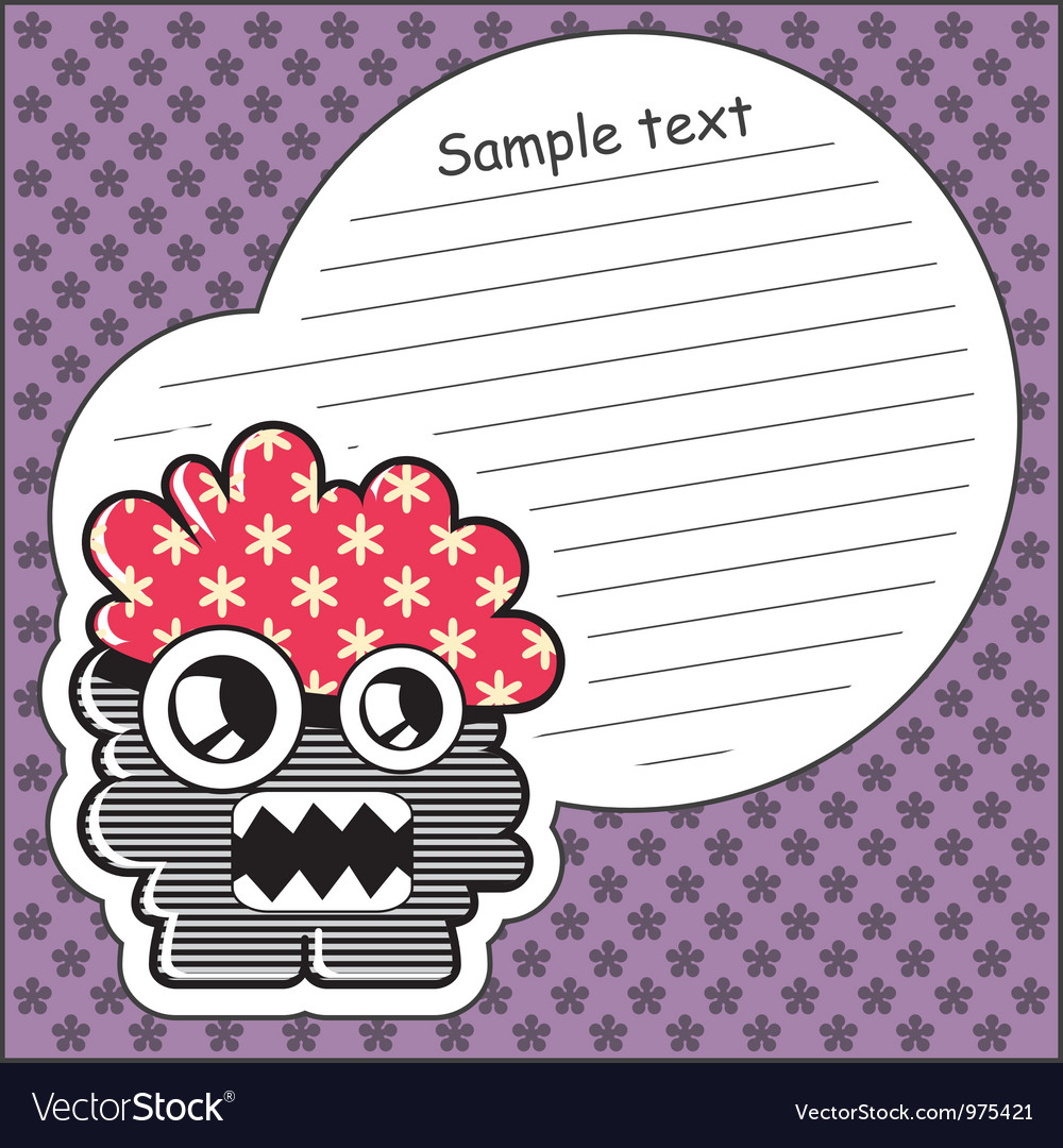 Monster with message cloud Royalty Free Vector Image