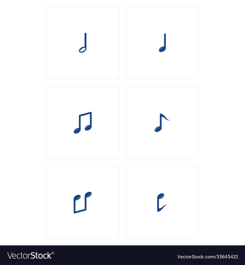 Musical note set template design Royalty Free Vector Image