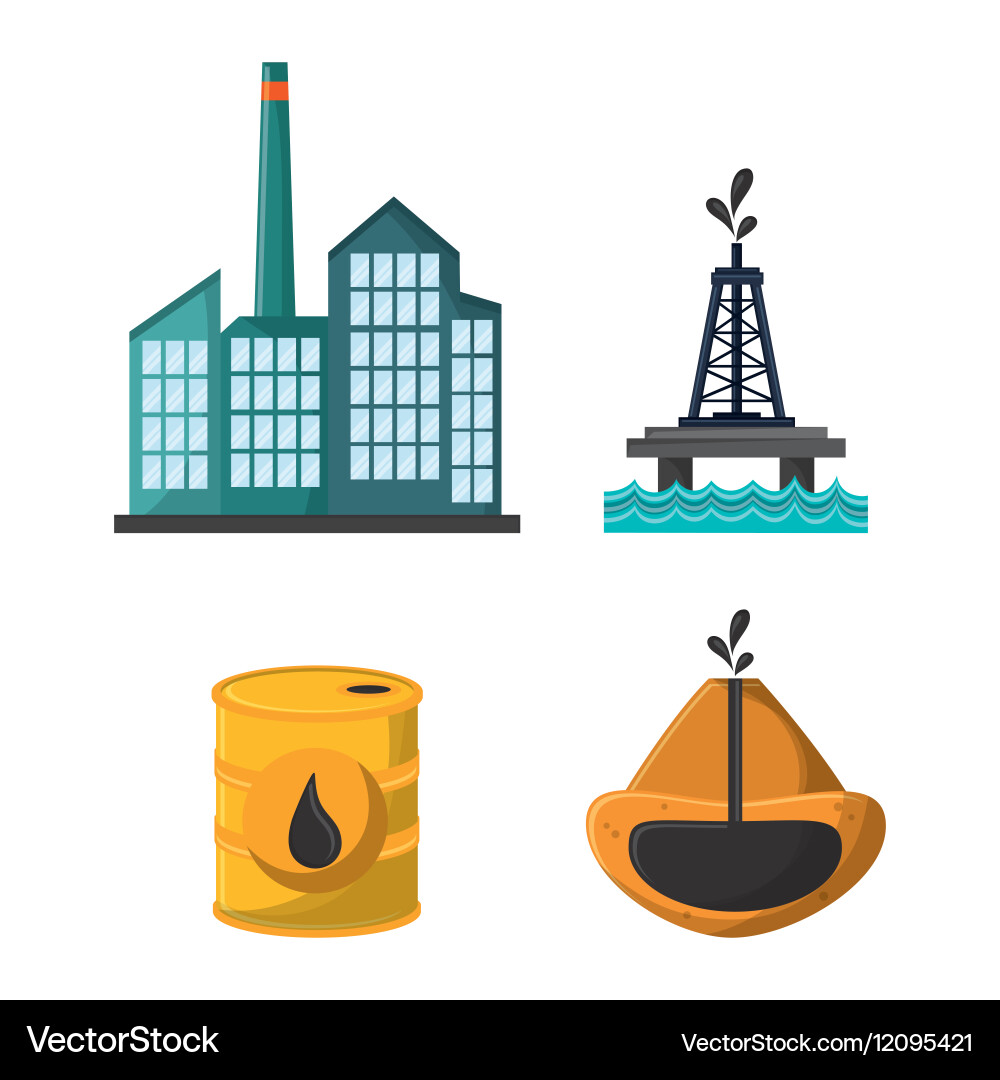 Oil industry production petroleum icon Royalty Free Vector