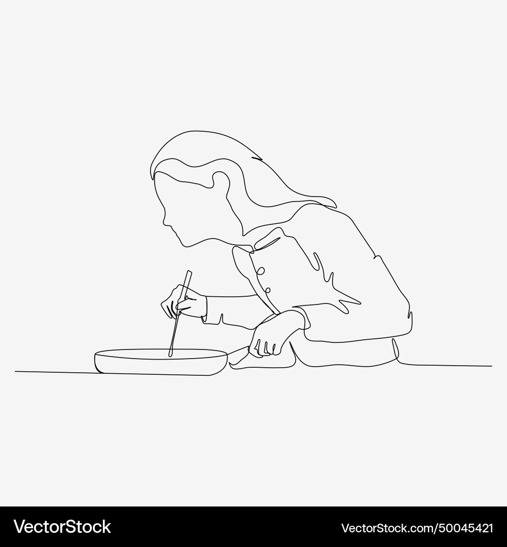 One line onwards from the mother sniffing Vector Image