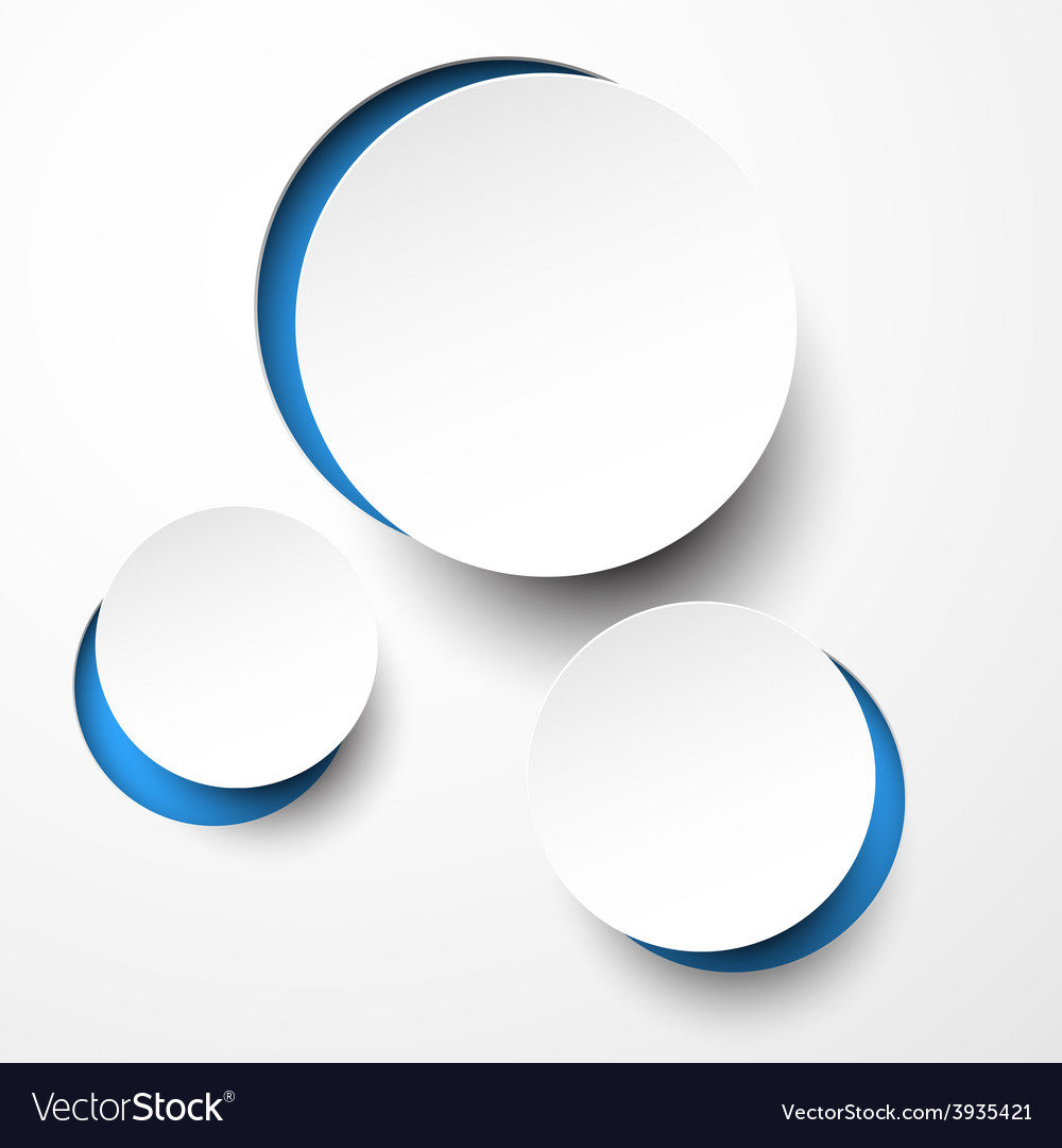 Paper white round notes Royalty Free Vector Image