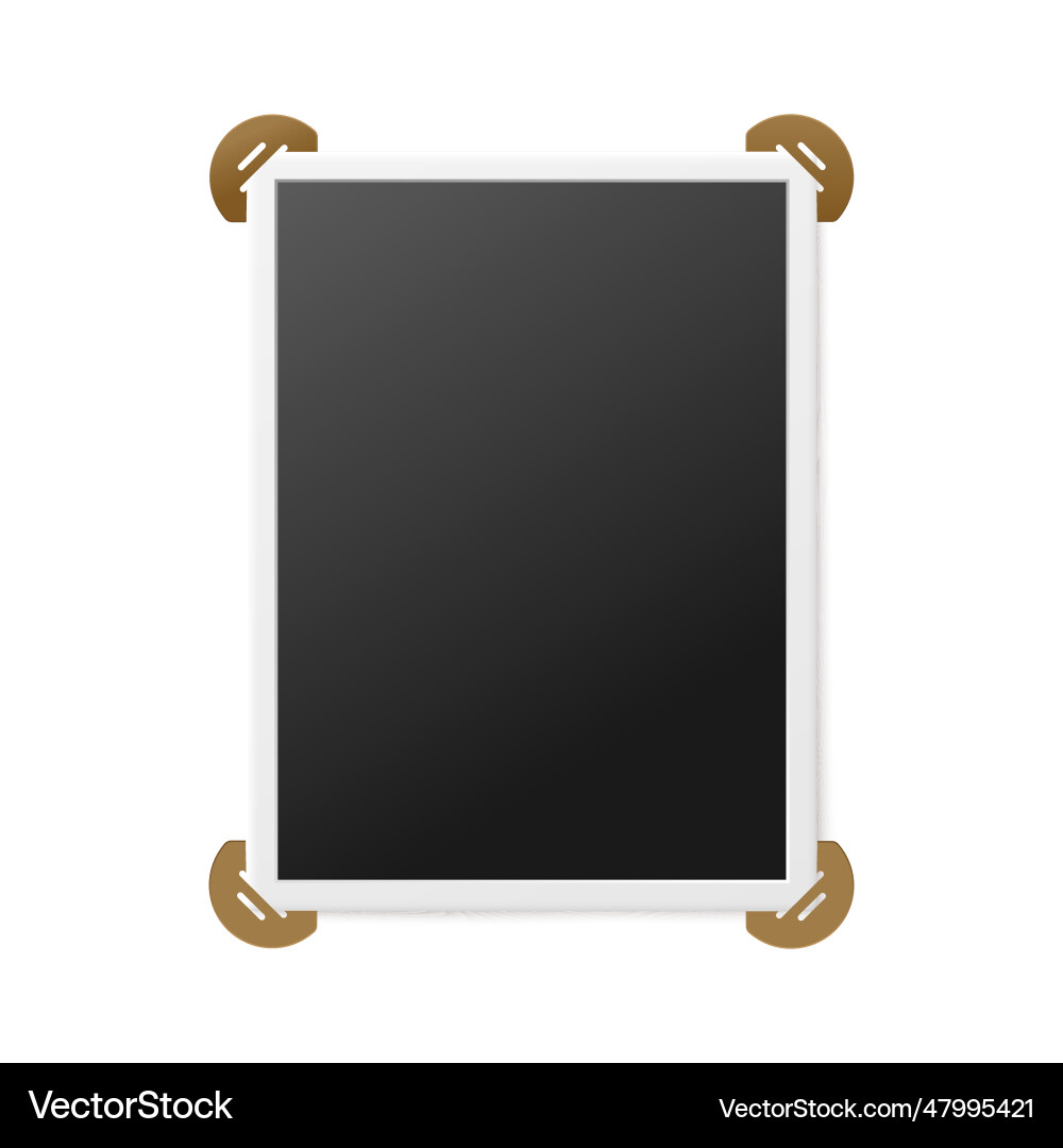 Photo album frame sticked with corners realistic Vector Image