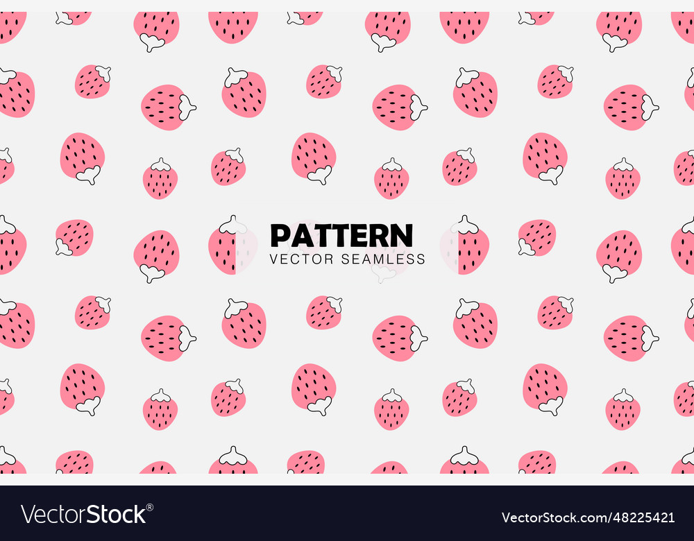 Pink strawberry cute shape pattern Royalty Free Vector Image