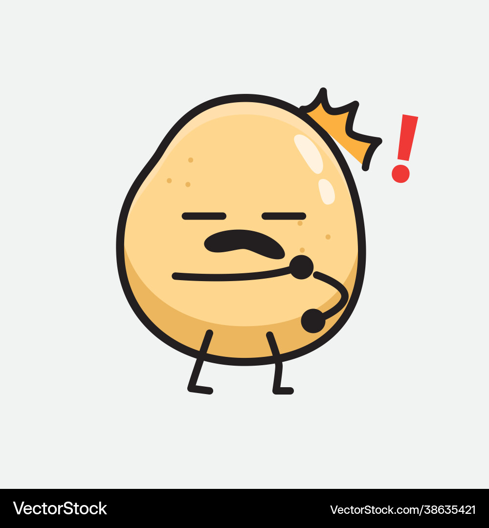 Potato character with cute face and simple body Vector Image